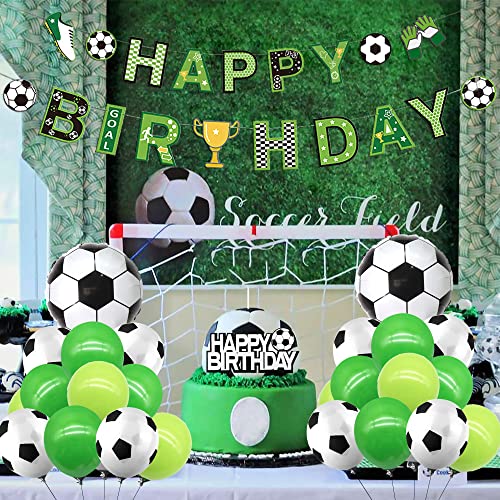 Soccer Birthday Party Decorations Soccer Happy Birthday Banner Soccer Balloons For Men’s Boy’s Soccer Birthday Party Sports Theme Party Football Theme Party Supplies