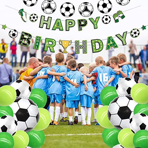 Soccer Birthday Party Decorations Soccer Happy Birthday Banner Soccer Balloons For Men’s Boy’s Soccer Birthday Party Sports Theme Party Football Theme Party Supplies