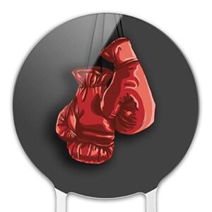 Acrylic Red Boxing Gloves Boxer Cake Topper Party Decoration for Wedding Anniversary Birthday Graduation