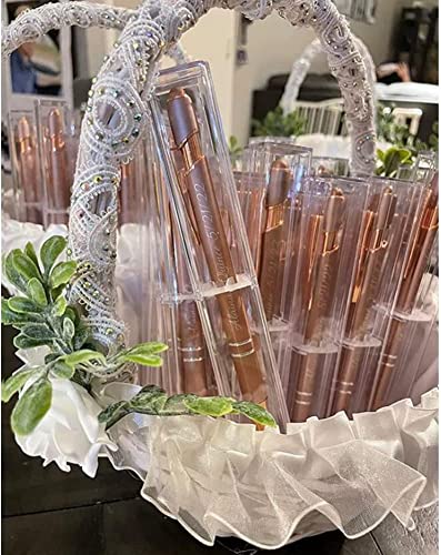 Aujuy 10Pcs Custom Rose Gold Ballpoint Pen 2 in 1 Rose Gold Stylus Pens Stylish Pen Personalized Wedding Favor Birthday Gift (10pcs)