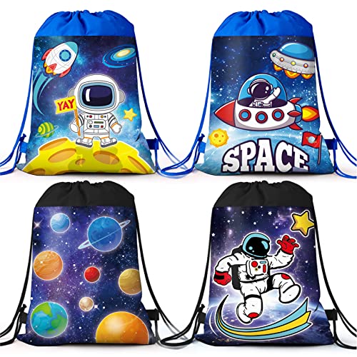 Beyton 24 PCS Outer Space Party Supplies Goodies Drawstring Bags,Space Galaxy Birthday Party favors bags For Boys Space theme birthday Party Decoration