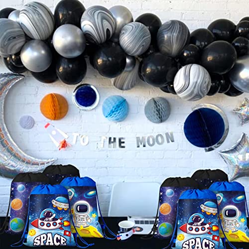 Beyton 24 PCS Outer Space Party Supplies Goodies Drawstring Bags,Space Galaxy Birthday Party favors bags For Boys Space theme birthday Party Decoration