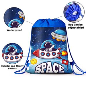 Beyton 24 PCS Outer Space Party Supplies Goodies Drawstring Bags,Space Galaxy Birthday Party favors bags For Boys Space theme birthday Party Decoration