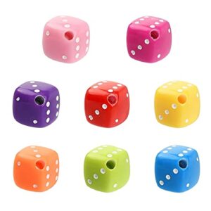 UR URLIFEHALL 500 Pcs Opaque Dice Acrylic Beads with Polka Dot Pattern Loose Cube Spacer Beads for Jewelry DIY Making