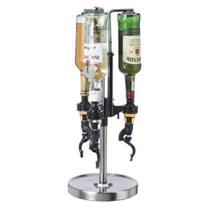 oggi 3-bottle revolving liquor dispenser, stainless steel