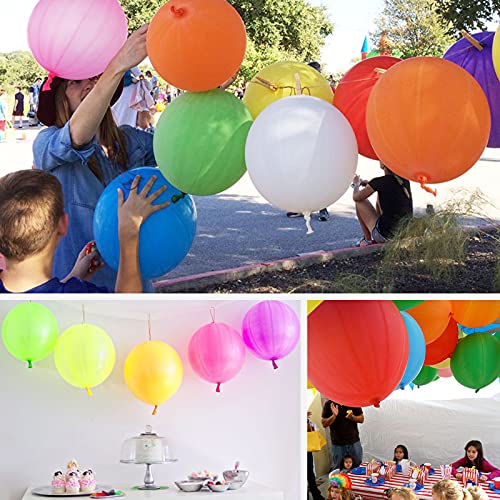 RUBFAC 80 Punch Balloons Punching Balloon Heavy Duty Party Favors For Kids, Bounce Balloons with Rubber Band Handle for Birthday Party