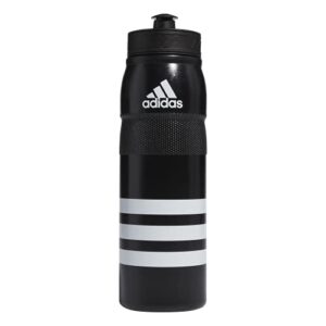 adidas unisex adult 750 ml (28 oz) stadium refillable plastic sports water bottles, black/white, one size us