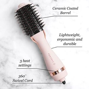 Foxybae Baby Blush Blowout Dryer Brush Mini 60mm - Pro Volumizer Hot Air One-Step Hair Dryer Brush - Hair Dryer Brush Blow Dryer Brush in One - 2 Heat Settings & Cool Shot - Hair Styling Hot Tools