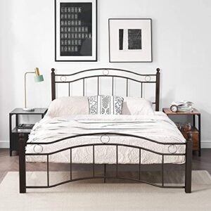 Voohek Metal King Size Bed Frame with Headboard and Footboard,Storage Space Under The Frame,No Box Spring Needed,Noise Free,Black