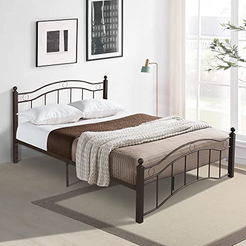 Voohek Metal King Size Bed Frame with Headboard and Footboard,Storage Space Under The Frame,No Box Spring Needed,Noise Free,Black