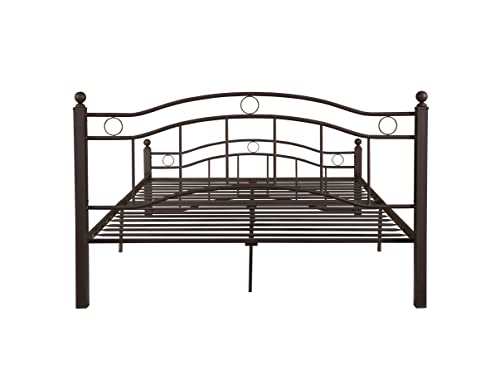 Voohek Metal King Size Bed Frame with Headboard and Footboard,Storage Space Under The Frame,No Box Spring Needed,Noise Free,Black