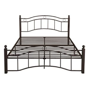 Voohek Metal King Size Bed Frame with Headboard and Footboard,Storage Space Under The Frame,No Box Spring Needed,Noise Free,Black