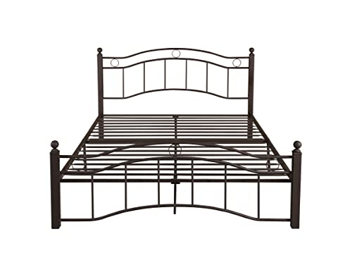 Voohek Metal King Size Bed Frame with Headboard and Footboard,Storage Space Under The Frame,No Box Spring Needed,Noise Free,Black