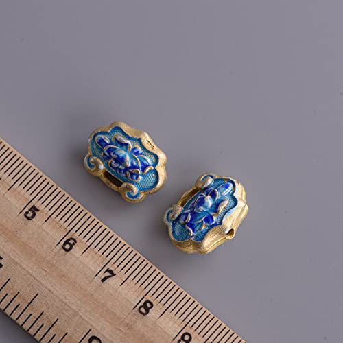 1Pc Sterling Silver Spacer Bead Long Life Lock Charm Beads Enamel Metal Beads Silver Spacer Beads for Jewelry Making Bracelet Necklace Amulet for Wealth Good Luck Crafts Collectible