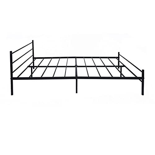 Aokarry Bed Frame Full Size, Metal Bed Frame Full Size with Headboard and Footboard Single Platform Mattress Base, Metal Tube Full Size, Black No Box Spring Needed