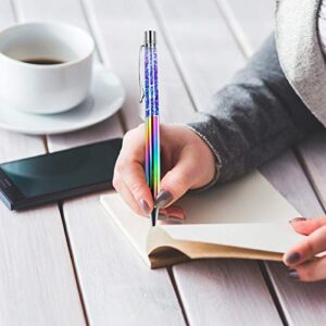 4 Pcs Colorful Metal Ballpoint Pen, Huhoo Unique Metal Bling Dynamic Liquid Sand Pen with Black Ink Office Supplie Gifts Pens for Christmas Engagement Wedding Birthday Mother Day