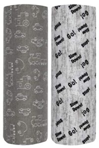 cuddles & cribs cotton flannel baby receiving blankets - 2 count (cars & slogans, one size)