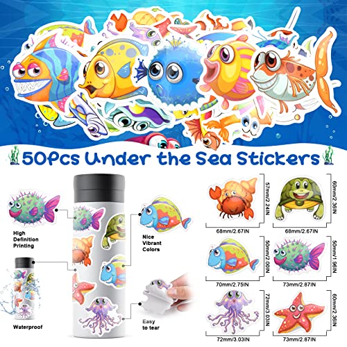 122Pcs Under the Sea Party Favors for Kids, Ocean Sea Party Favors, Cute Sea Animal Themed Party Supplies for Boys Girls, Ocean Themed Gifts Pinata for Birthday Party Classroom Rewards for Kids