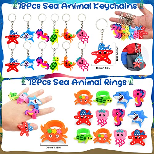 122Pcs Under the Sea Party Favors for Kids, Ocean Sea Party Favors, Cute Sea Animal Themed Party Supplies for Boys Girls, Ocean Themed Gifts Pinata for Birthday Party Classroom Rewards for Kids