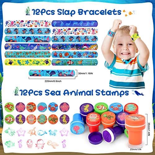 122Pcs Under the Sea Party Favors for Kids, Ocean Sea Party Favors, Cute Sea Animal Themed Party Supplies for Boys Girls, Ocean Themed Gifts Pinata for Birthday Party Classroom Rewards for Kids