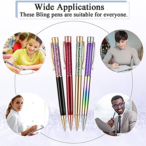 16 Pieces Ballpoint Pens Flower Dynamic Crystal Pens Black Ink Ballpoint Pens Flower Liquid Sand Pen for Birthday, Back to School Seasons, Wedding, Home School Office Supplies (Liquid Style)