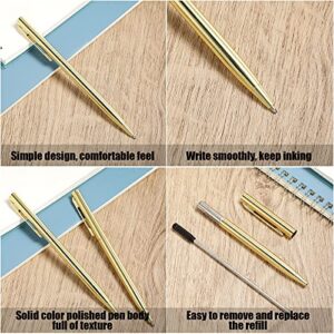 26 Pieces Slim Metallic Retractable Ballpoint Pens 1 mm Medium Point Black Ink Pen Nice Present for Wedding Business Office Supplies Teachers Students Graduation Present (Golden)