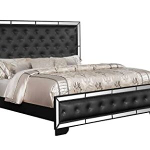 Aokarry Bed Frames Queen Size, Queen Size Upholstered Bed Made with Wood in Black Color