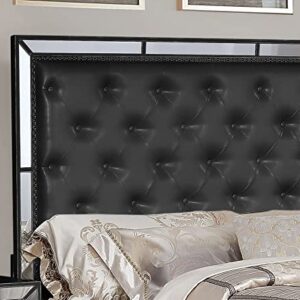 Aokarry Bed Frames Queen Size, Queen Size Upholstered Bed Made with Wood in Black Color