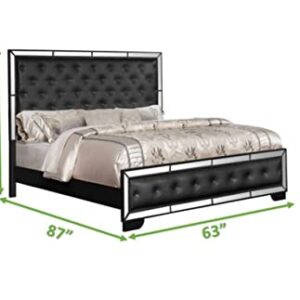 Aokarry Bed Frames Queen Size, Queen Size Upholstered Bed Made with Wood in Black Color