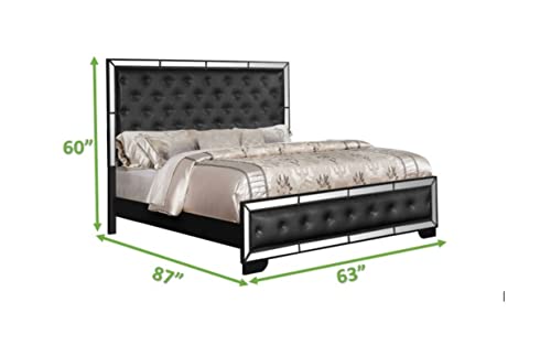 Aokarry Bed Frames Queen Size, Queen Size Upholstered Bed Made with Wood in Black Color