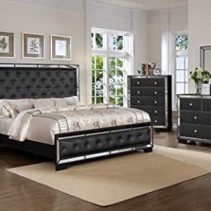 Aokarry Bed Frames Queen Size, Queen Size Upholstered Bed Made with Wood in Black Color