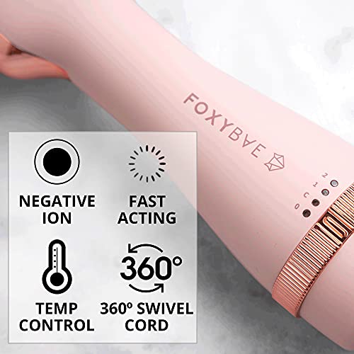 Foxybae Baby Blush Blowout Brush - Professional Hair Volumizer Brush with Nylon and Boar Bristles - Hair Dryer and Brush Combo - Shine Enhancing Brush - Perfect Hair Styling Tool - Light Pink