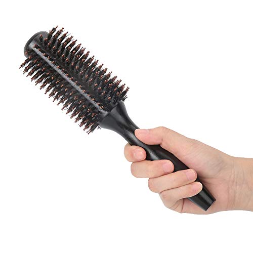 Boar Bristle Round Styling Hair Brush Solid Wood Roller Round Comb Heat Resistant Anti Static Hairdressing Comb Blow Dryer & Curling Roll Hairbrush