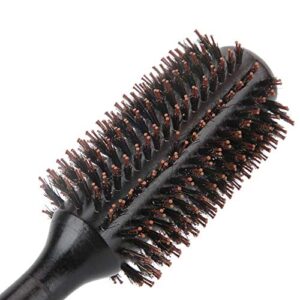 Boar Bristle Round Styling Hair Brush Solid Wood Roller Round Comb Heat Resistant Anti Static Hairdressing Comb Blow Dryer & Curling Roll Hairbrush