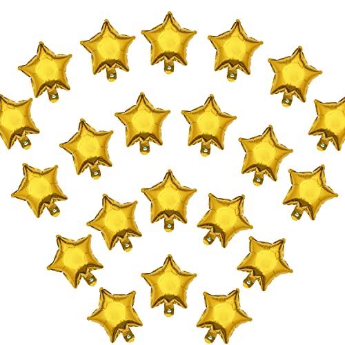 5 Inch Gold Star Shape Foil Balloons, 50pcs Small Mylar Balloons Mini Balloons for Birthday Baby Shower Wedding Party Decoration