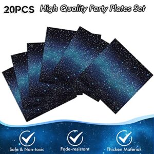 Juhap 41Pcs Starry Galaxy Party Supplies Night Sky Party Tableware Set Outer Space Theme Birthday Star Party Table Decorations for Boys Girls Birthday Party Favors