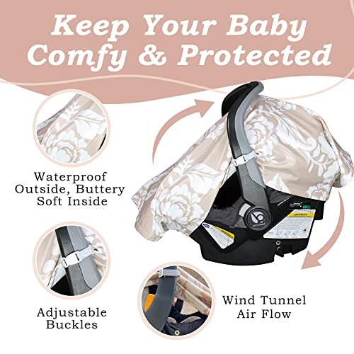 B.Loved Baby - Multi-Use Protective Baby Canopy and Playmat, Nursing or Breastfeeding Cover, Weather-Proof Baby Seat Cover, Car Seat, Shopping Cart, High Chair, and Stroller Cover, Pink