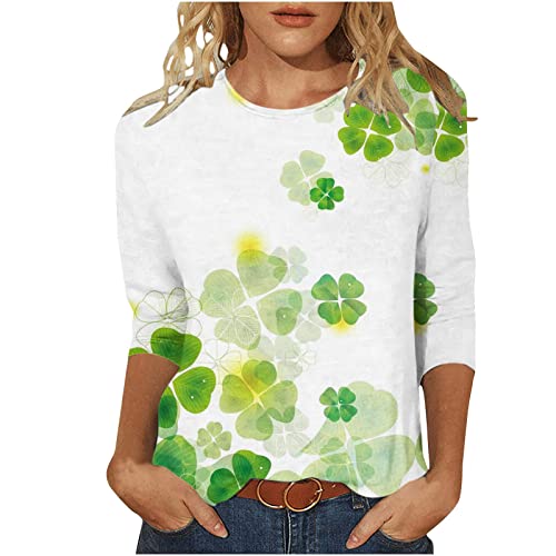 YAFINMO St Patricks Day Sweatshirt Irish Gifts for Women Under 10 Dollars St Patricks Day Shirt Women Cold Shoulder Tops for Women St Patricks Day Party Supplies Shirt