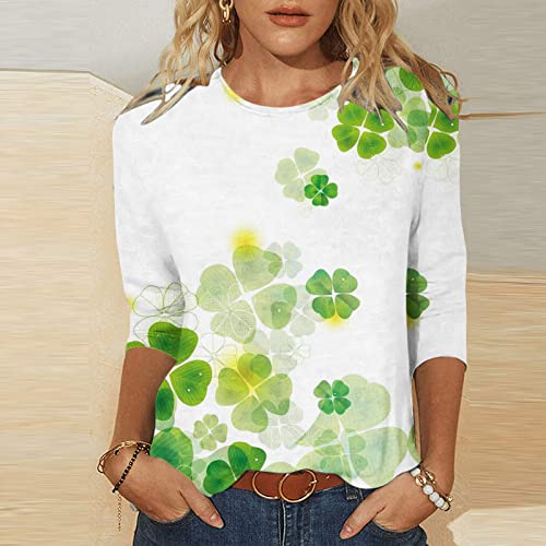 YAFINMO St Patricks Day Sweatshirt Irish Gifts for Women Under 10 Dollars St Patricks Day Shirt Women Cold Shoulder Tops for Women St Patricks Day Party Supplies Shirt