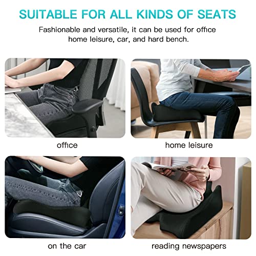 Benazcap X Large Memory Seat Cushion for Office Chair Pressure Relief Sciatica & Tailbone Pain Relief Memory Foam Firm Coccyx Pad for Long Sitting, for Office Chair, Gaming Chair and Car Seat Upgrade