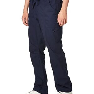 KOI James Elastic Men's Scrub Pants with Zip Fly and Drawstring Waist, Navy, Medium/Short