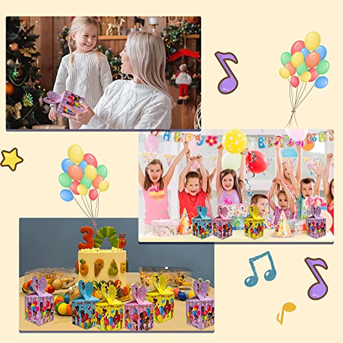 Byhaapy 18Pcs Gracies Party Favor Gift Boxes, Cartoon Corner Goodie Candy Box Black Girls Boys Kraft Treat Boxes for Kids Theme Birthday Party Supplies Table Decoration Baby Shower Decor