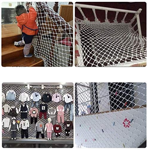 Ynet Child Safety Net, Balcony Anti-Fall Net, Child Climbing Net, Outdoor Stairs Fence Net, White Nylon Rope Decorative Net, Cargo Net, Construction Net, Car Net, 1x5m (Size : 102m(33x5ft))