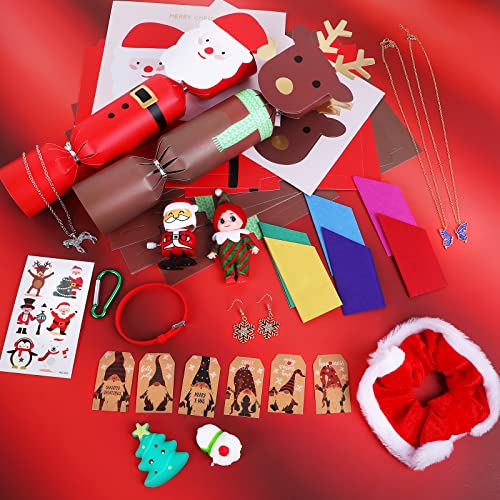 DoreenBow 12 Pack Christmas No Snap Party Favor Christmas Crackers Christmas Holiday Table Favors with Prizes Party Joke Gift for Kids Adults New Year Party Supplies