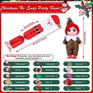 DoreenBow 12 Pack Christmas No Snap Party Favor Christmas Crackers Christmas Holiday Table Favors with Prizes Party Joke Gift for Kids Adults New Year Party Supplies