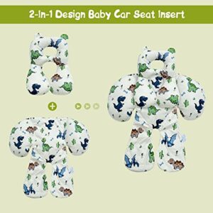 Baby Head Neck Support for Newborn, Infant Car Seat Insert, Toddler Stroller and Carseat Sleeping Cushion, 2-in-1 Body Ultra-Soft Comfort Support