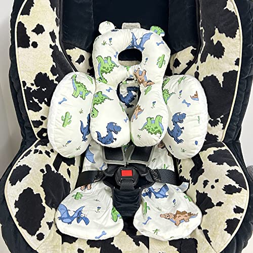 Baby Head Neck Support for Newborn, Infant Car Seat Insert, Toddler Stroller and Carseat Sleeping Cushion, 2-in-1 Body Ultra-Soft Comfort Support