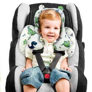 Baby Head Neck Support for Newborn, Infant Car Seat Insert, Toddler Stroller and Carseat Sleeping Cushion, 2-in-1 Body Ultra-Soft Comfort Support