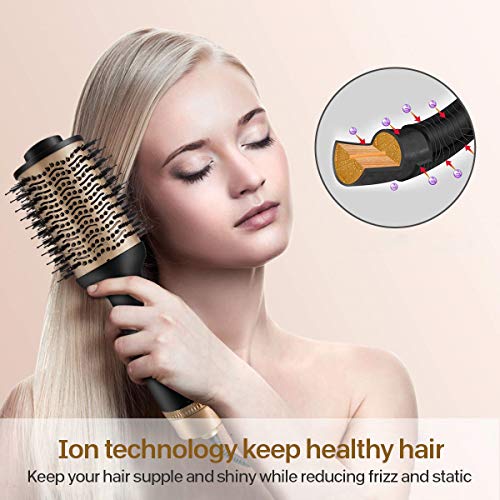 Shagealla Hot Air Brush,Hair Dryer Brush, Hair Dryer Styler & Volumizer 3 in 1 Brush Blow Dryer Styler for Rotating Straightening, Curling, Salon Negative Ion Ceramic Blow Dryer Brush