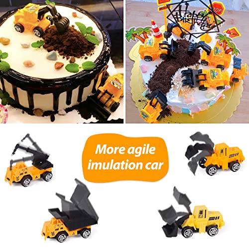 Refasy Birthday Decorations for Boys,Construction Party Supplies for 2nd Birthday Dump Truck and Digger Balloons,Birthday Banner,Cupcake Toppers for Kids Birthday Party